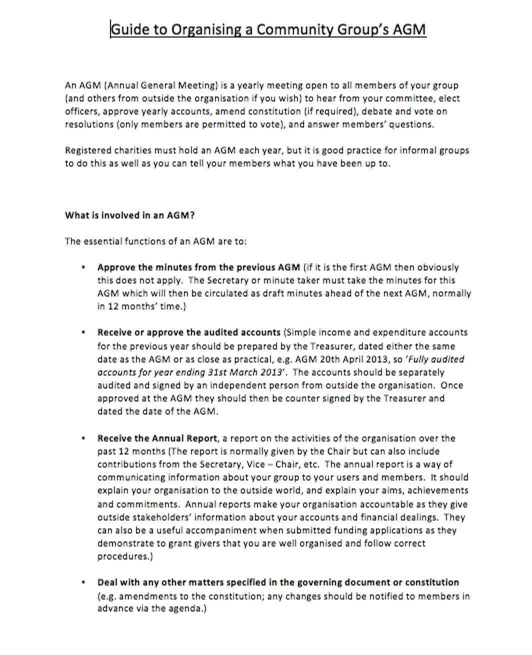 Guide to Organising an AGM | Allotments Stockport