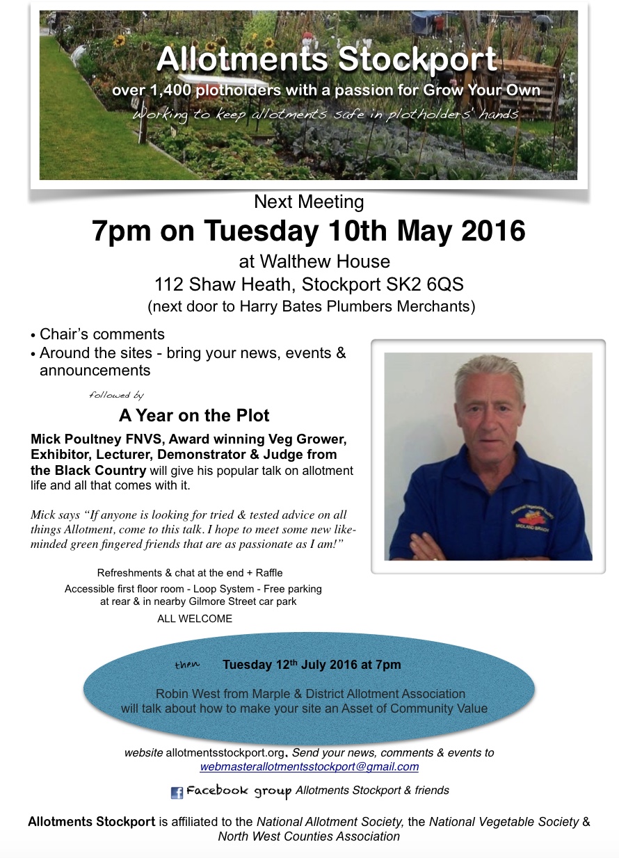 Mick Poultney comes to Stockport | Allotments Stockport
